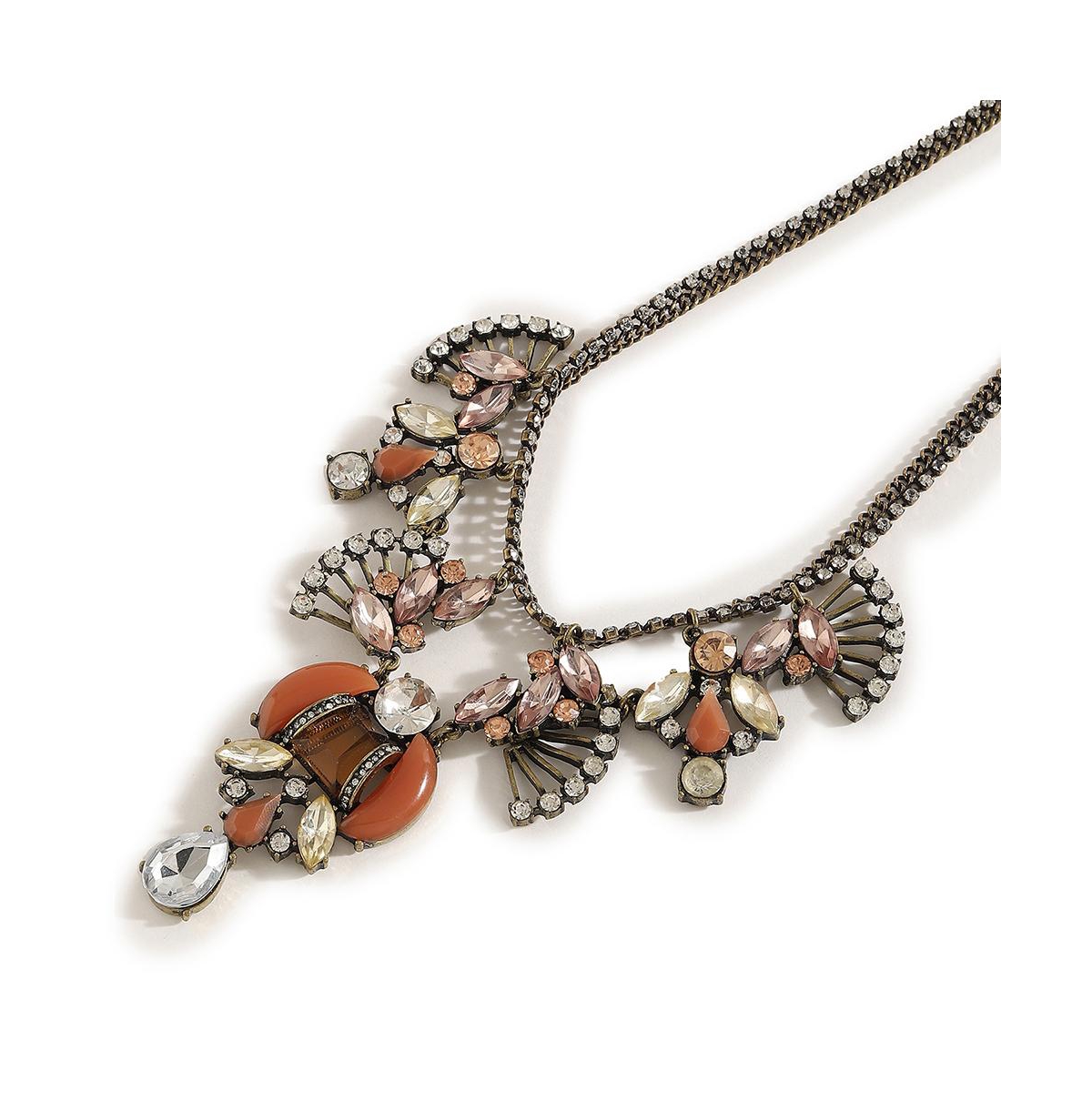 Click here for Sohi Womens Gold Revival Statement Necklace - Brow... prices