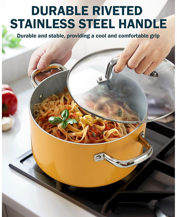 Cook N Home 6-Quart Hard Anodized Healthy Ceramic Nonstick Gumbo Pasta ...