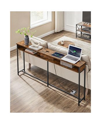 Slickblue Narrow Console Table With 2 Outlet And 2 Usb Ports - Macy's