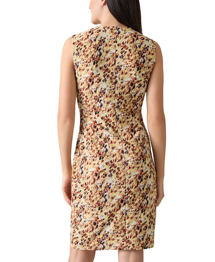Kasper Petite Printed Sleeveless Faux-Wrap Sheath Dress - Macy's