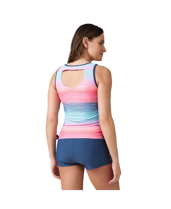 Free Country Women's Full Side Shirring Tankini Top - Macy's