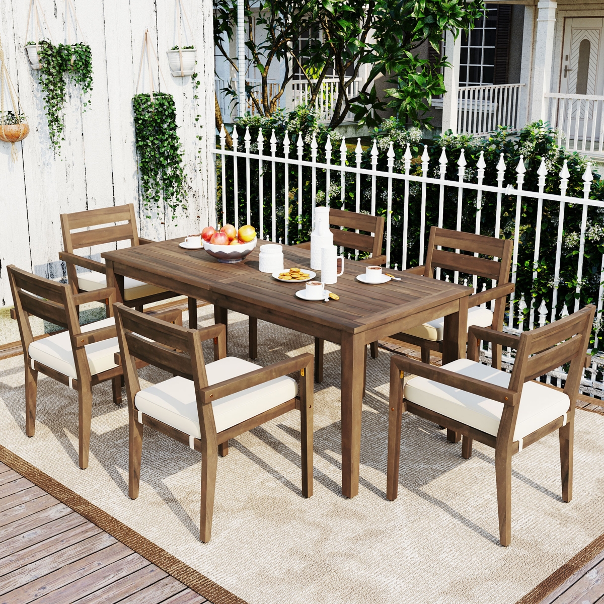 Click here for Streamdale Acacia Wood Outdoor Dining Set - Burly... prices