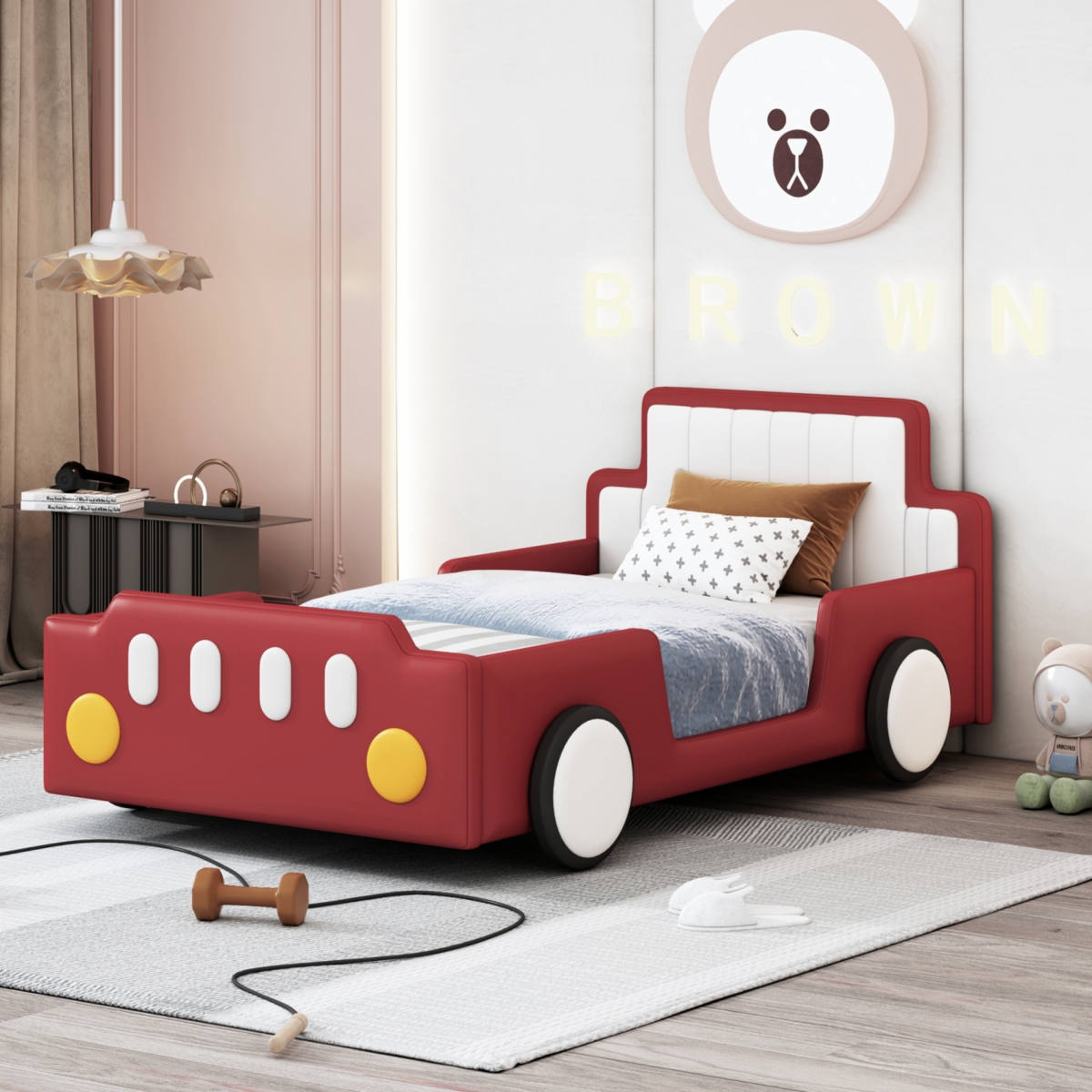 Click here for Simplie Fun Twin Size Race Car-Shaped Platform Bed... prices