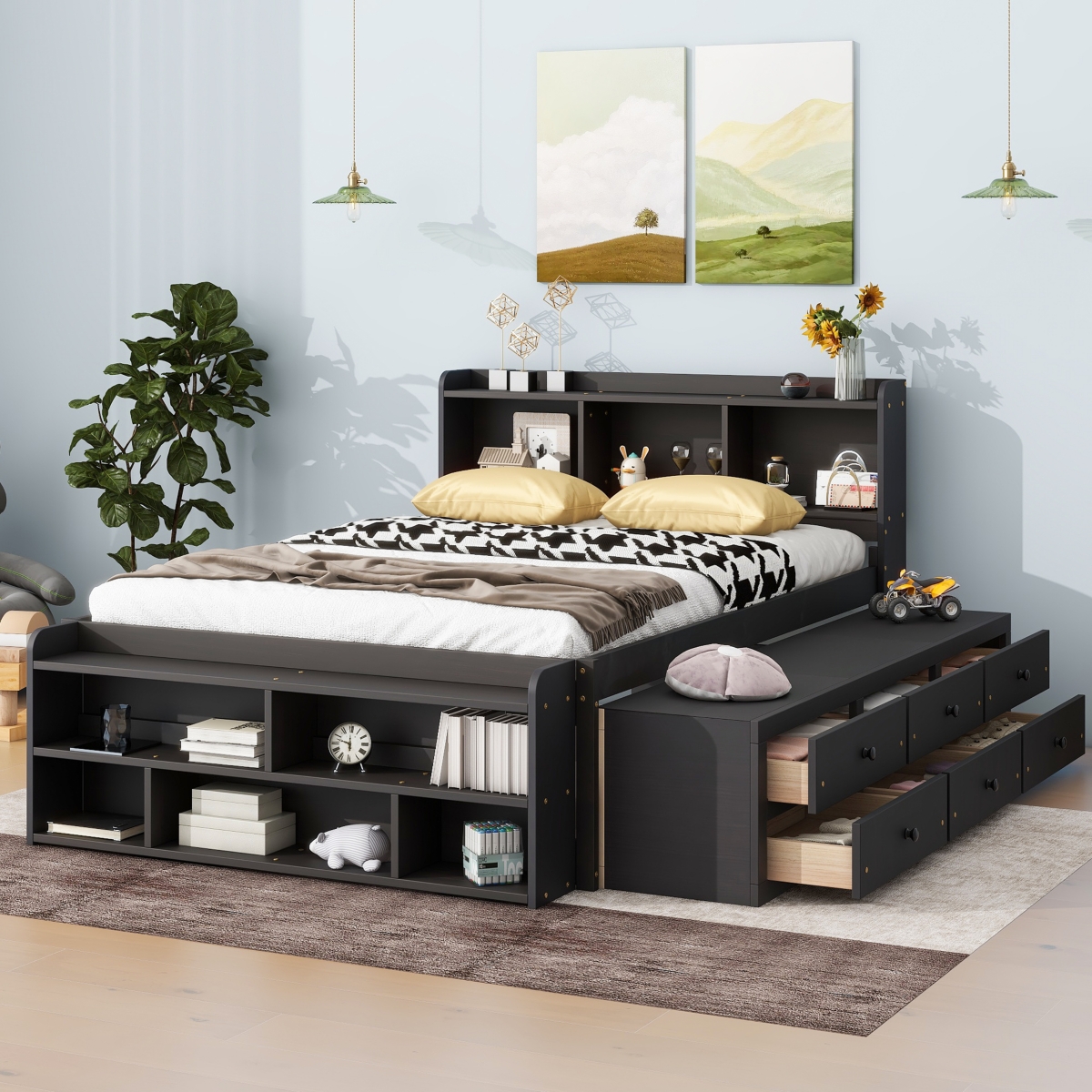 Click here for Streamdale Espresso Full Bed with Headboard Storag... prices