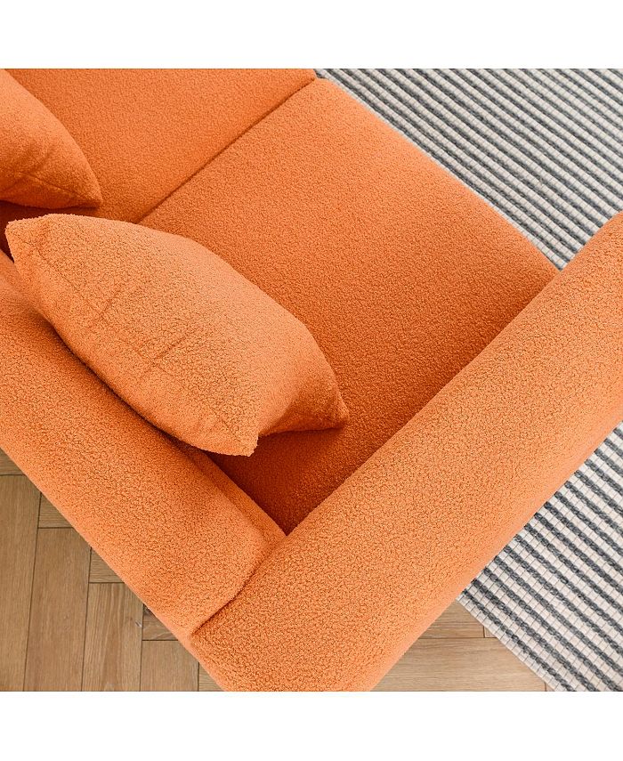 Simplie Fun Oversized 2 Seater Sectional Sofa, Orange Teddy - Macy's