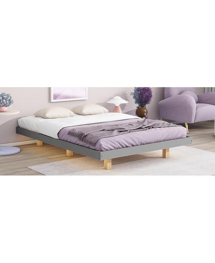 Simplie Fun LED-Lit Full Size Platform Bed, Grey - Macy's