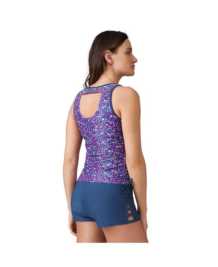 Free Country Women's Full Side Shirring Tankini Top - Macy's