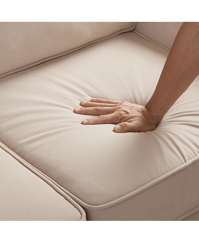 Simplie Fun Single Seat Velvet Armchair with Wooden Legs - Macy's