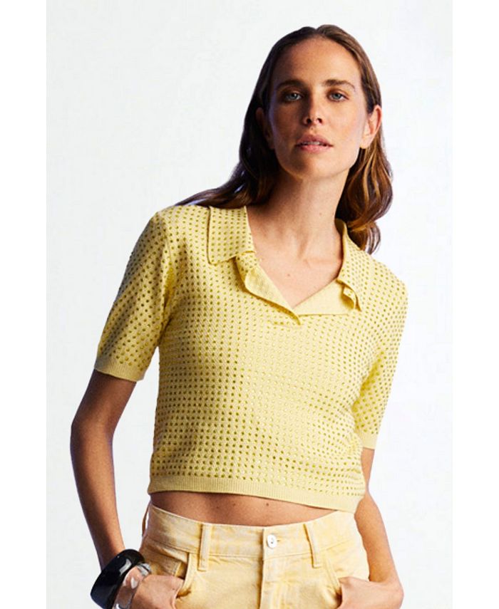 NOCTURNE Women's Rhinestone Embroidered Knitwear Top - Macy's