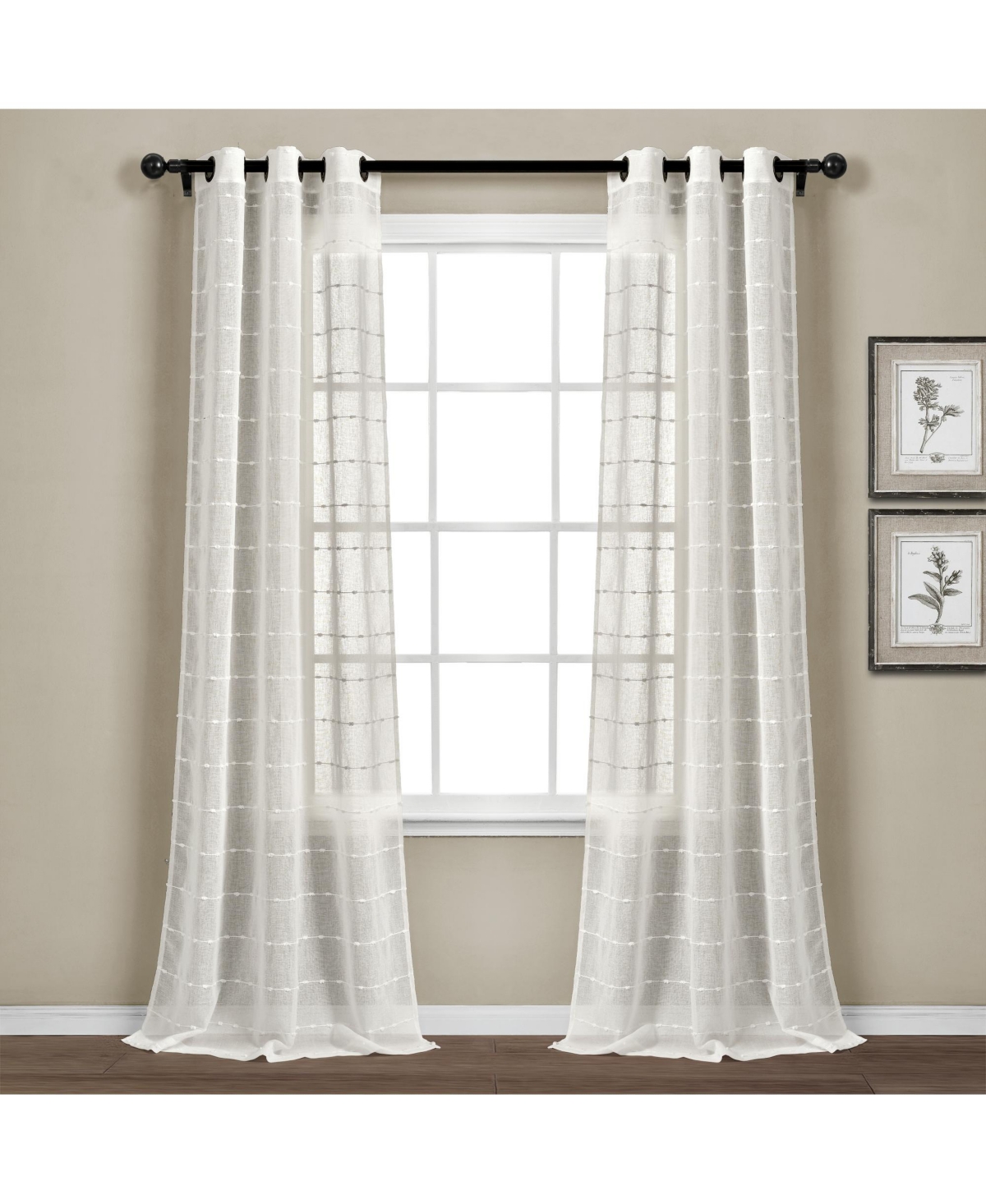 Click here for Lush Decor Farmhouse Textured Grommet Sheer Window... prices