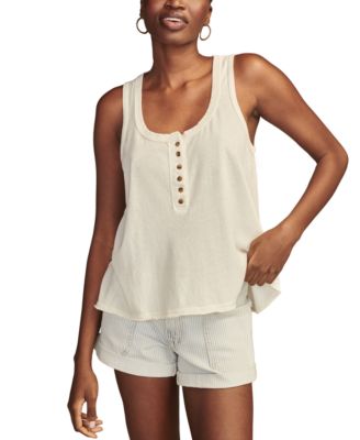 Women's Cotton Henley Tank Top