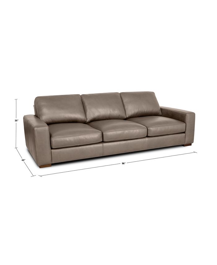 RUTHERFORD HOME Matera 96" Leather over 3 Sofa - Macy's