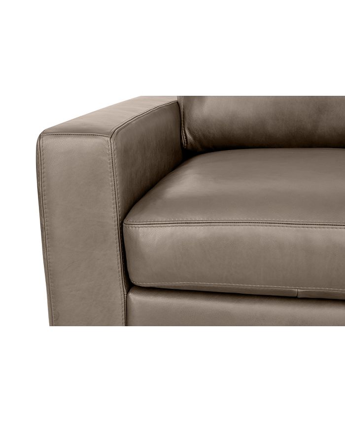 RUTHERFORD HOME Matera 40" Leather Swivel Chair - Macy's
