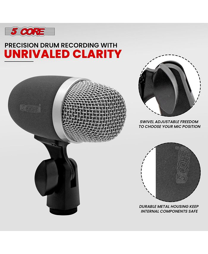 5 Core Conga Mic Cardioid Dynamic XLR Microphone For Kick Drum Snare ...