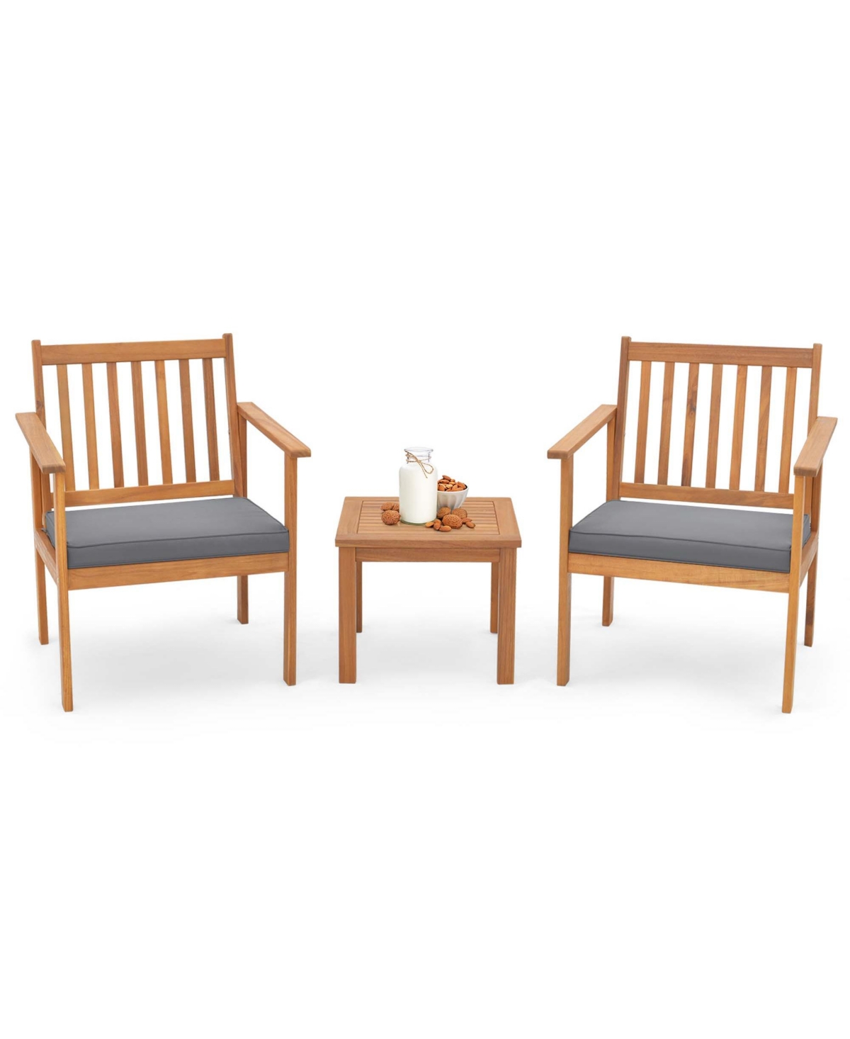Click here for 3 Pcs Patio Wood Furniture Set Acacia Wood Chairs... prices