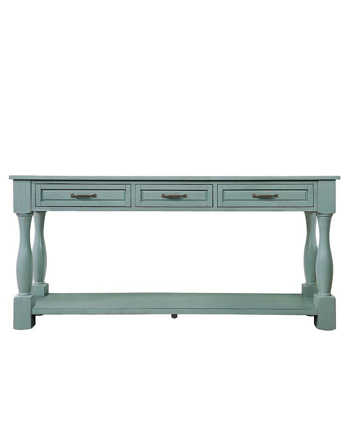 Simplie Fun 63" Wood Console Table with Drawers & Shelf, Easy Assembly ...