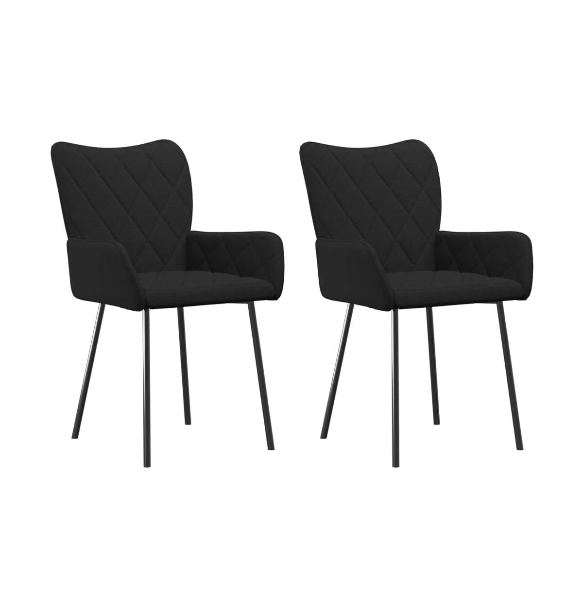 Click here for Dining Chairs 2 pcs Black Fabric - Black prices
