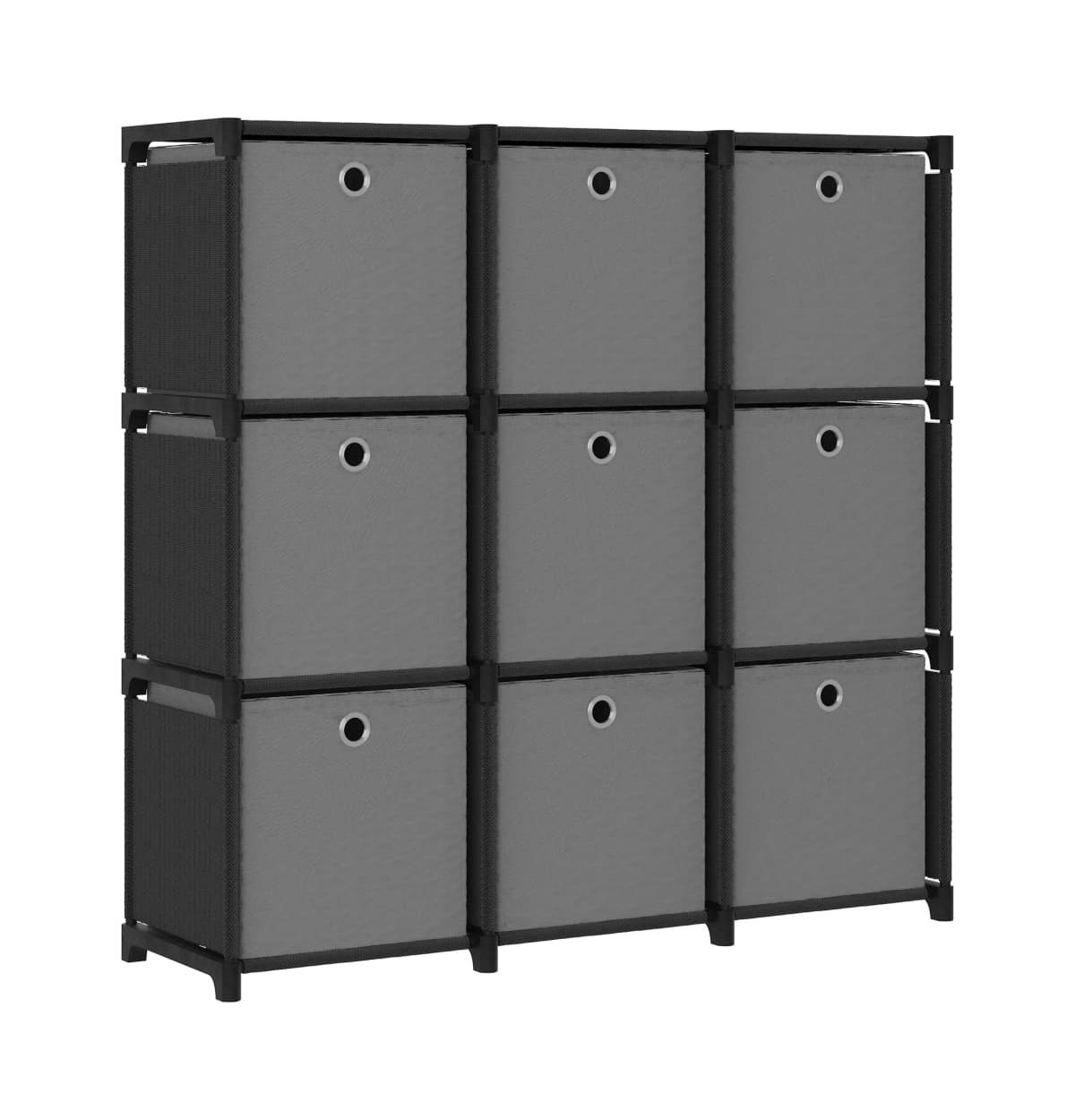 Click here for 9-Cube Display Shelf with Boxes Black 40.6x11.8x42... prices