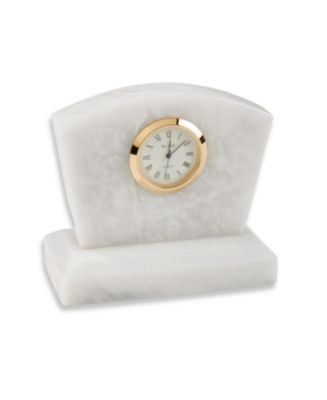 Bey-Berk Genuine Marble Desk Clock with Gold Accents - Macy's