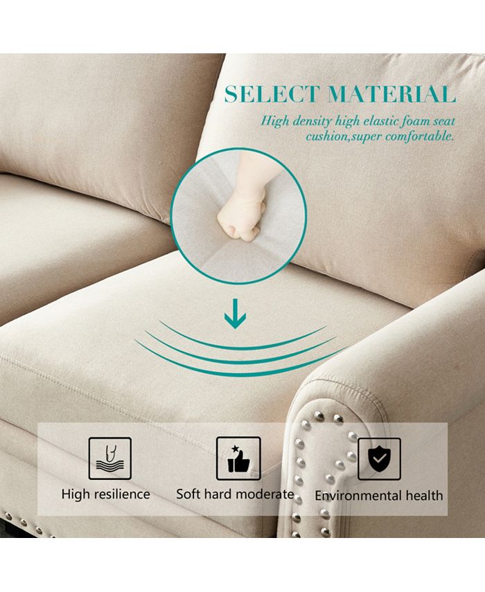 Simplie Fun Linen Fabric Upholstered With Storage Sofa - Macy's