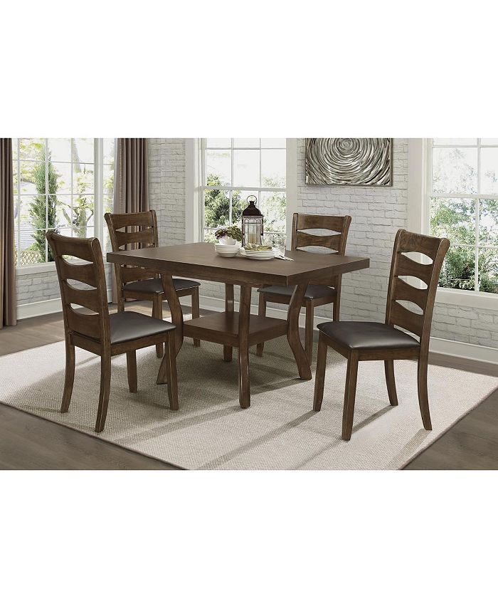 Simplie Fun Transitional Dining Room Furniture 5 Piece Dining Set Table ...