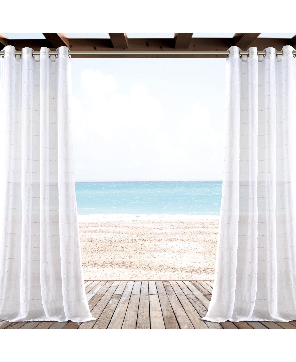Click here for Lush Decor Farmhouse Textured Grommet Sheer Window... prices