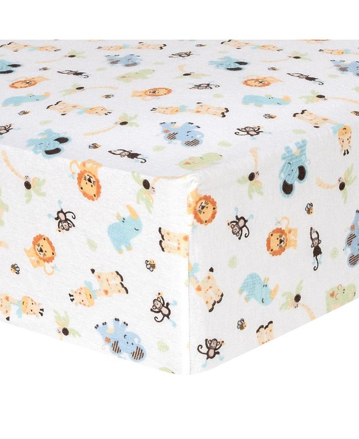 Trend Lab Jungle Friends Deluxe Flannel Fitted Crib Sheet - Macy's