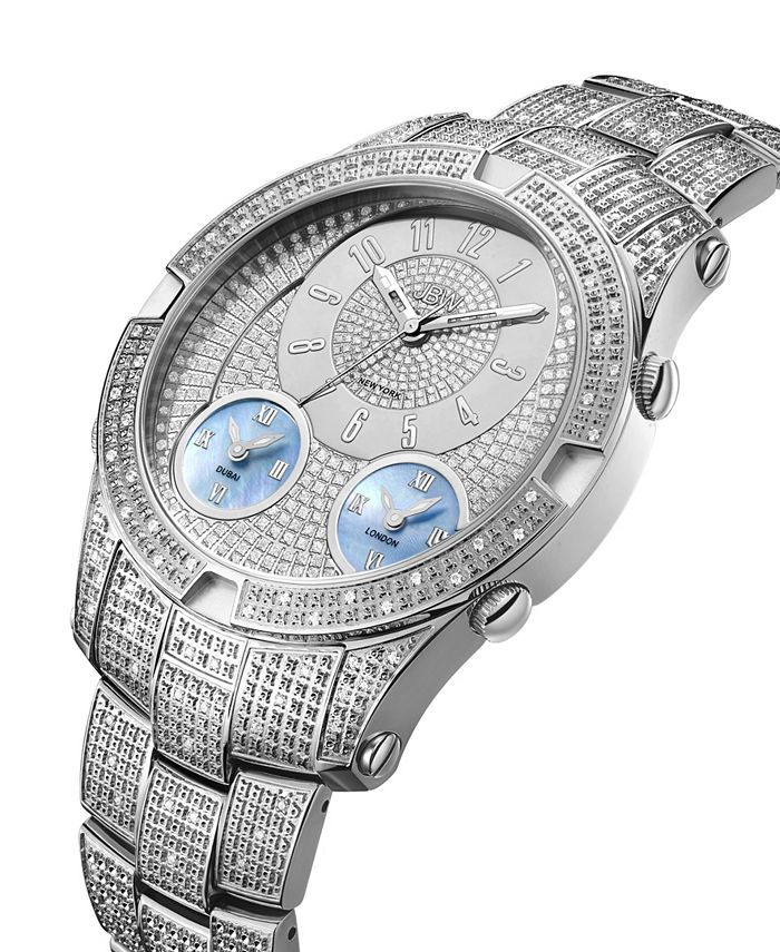 Jbw Men's Jet Setter III Diamond (1 ct.t.w.) Stainless Steel Watch - Macy's