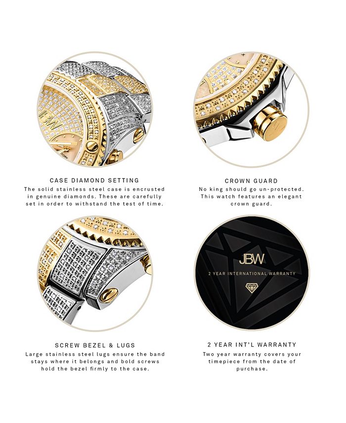 Jbw Men's Jet Setter Diamond (2 ct.t.w.) Stainless Steel Watch - Macy's