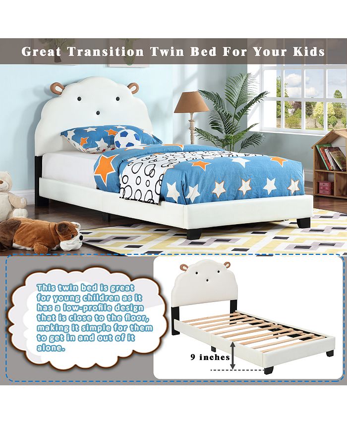 Simplie Fun Sheep Design White Twin Size Kids Platform Bed - Macy's