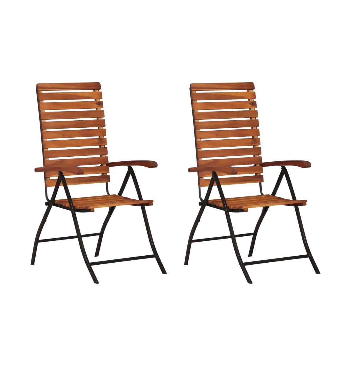 Click here for vidaXL 2 pcs Reclining Patio Chairs Solid Wood Aca... prices