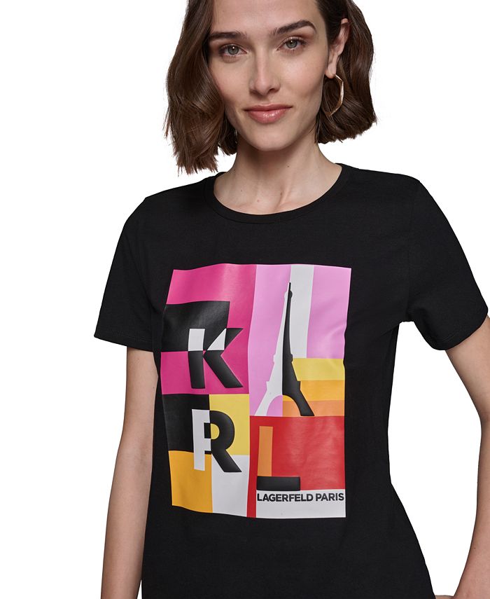 KARL LAGERFELD PARIS Women's Karl Block Eiffel Tee - Macy's