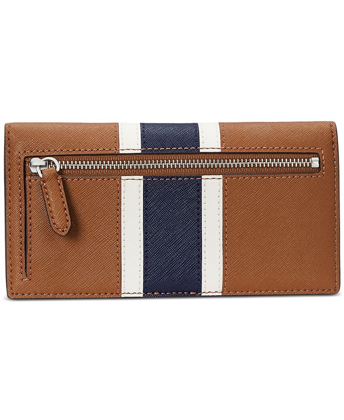 Lauren Ralph Lauren Crosshatch Leather Slim Wallet - Macy's