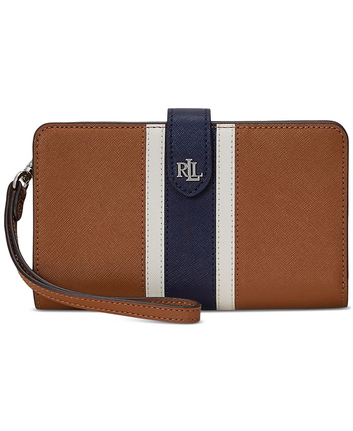 Lauren Ralph Lauren Crosshatch Leather Slim Wallet - Macy's
