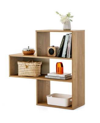 Costway 3-Shelf Concave Bookshelf Room Organizer with Anti-Toppling ...