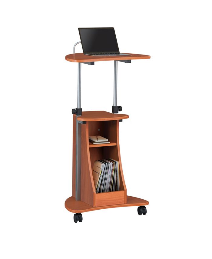Simplie Fun Sit-To-Stand Rolling Adjustable Height Laptop Cart With ...