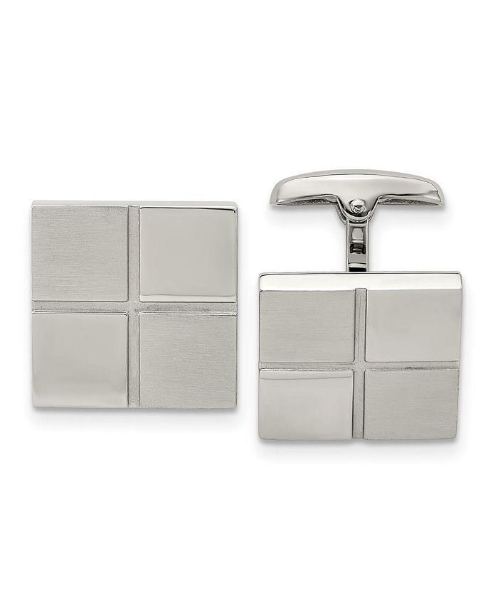Chisel Stainless Steel Brushed and Polished Square Cufflinks - Macy's