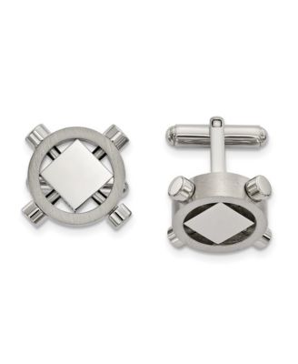 Chisel Stainless Steel Brushed and Polished Cufflinks - Macy's