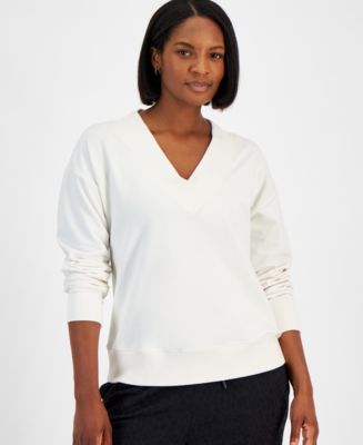 ID Ideology Women's Fleece V-Neck Sweatshirt, Created for Macy's - Macy's