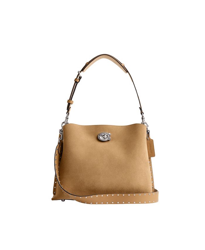 COACH Willow Leather with Rivets Shoulder Bag - Macy's