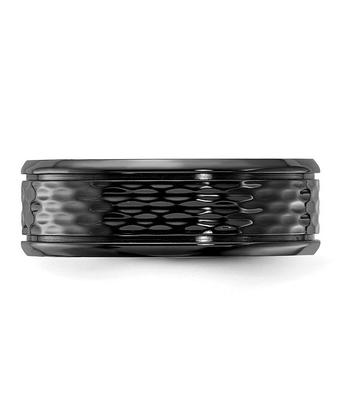 Chisel Black Zirconium Polished Wedding Band Ring - Macy's