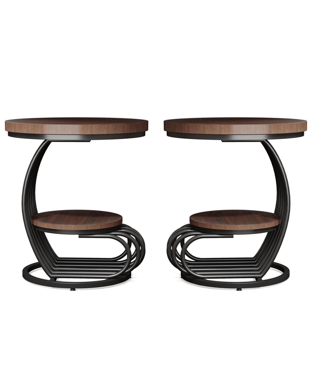 Click here for Tribesigns Round End Side Table: 2 Tiers Side Tabl... prices