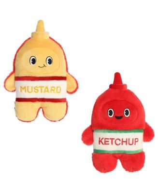Aurora Medium Mustard & Ketchup Flipovers Interactive Plush Toy Yellow ...
