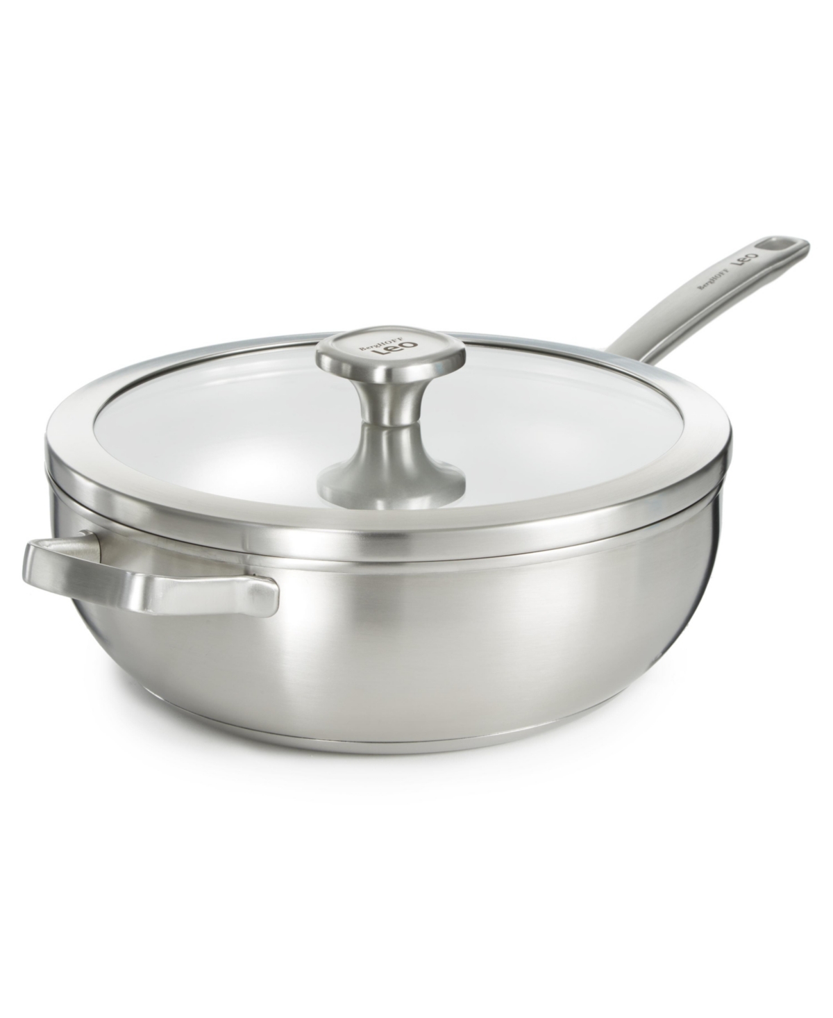 BergHOFF Graphite Recycled 18/10 Stainless Steel Wok Pan 11  5.2qt. With Glass Lid - Silver