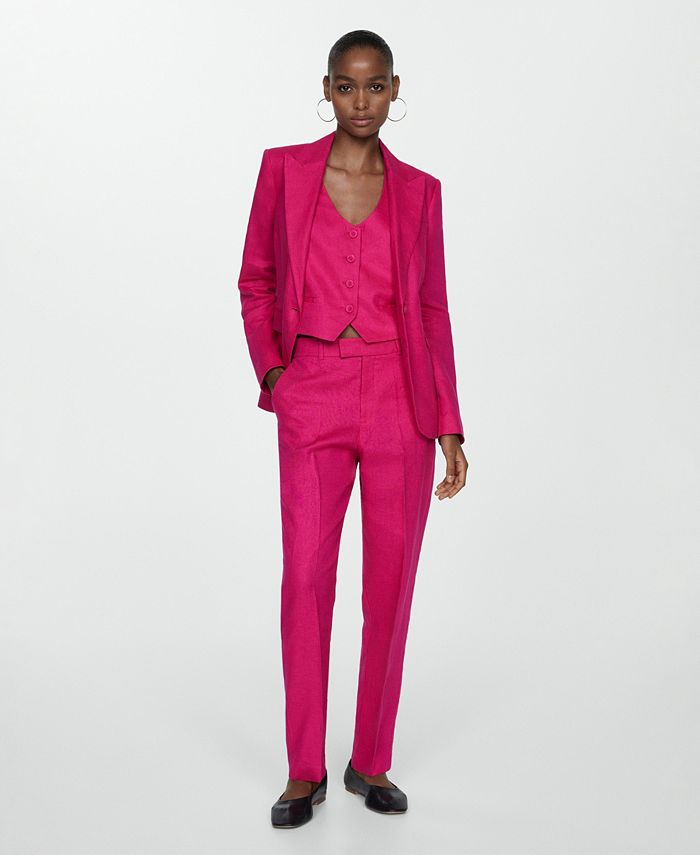 MANGO Women's 100% Linen Suit Trousers - Macy's