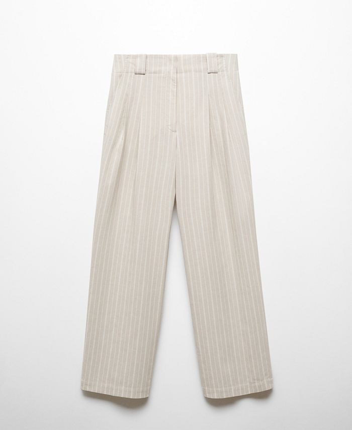 MANGO Women's Straight Striped Pants - Macy's