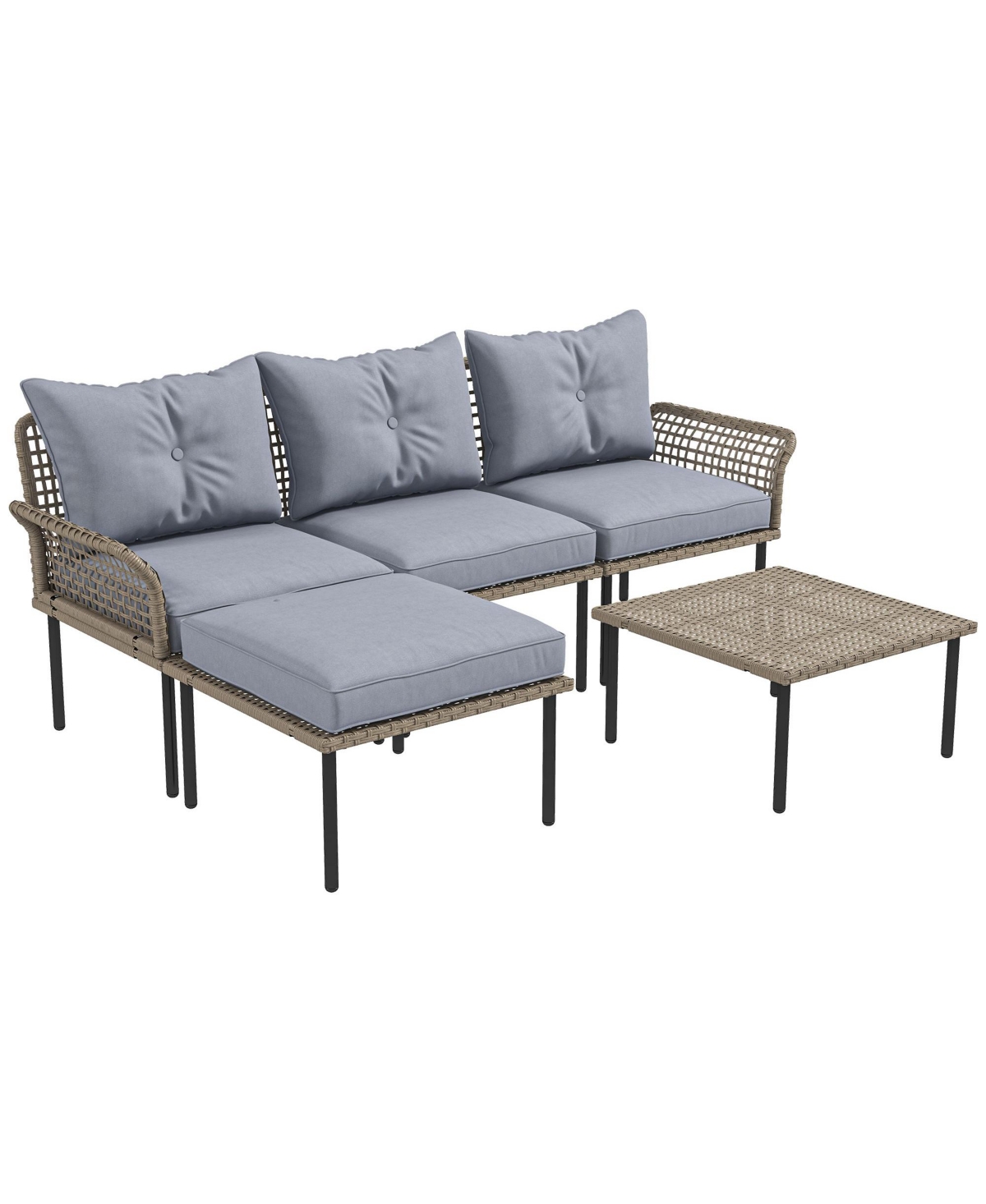 Click here for Outsunny 5 PCs Patio Furniture Set with Sofa  Chai... prices