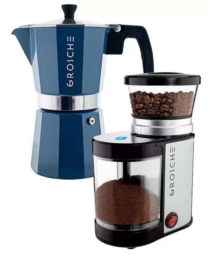 GROSCHE Grind Brew Duo: Milano Moka Pot Bremen Burr Grinder - Macy's