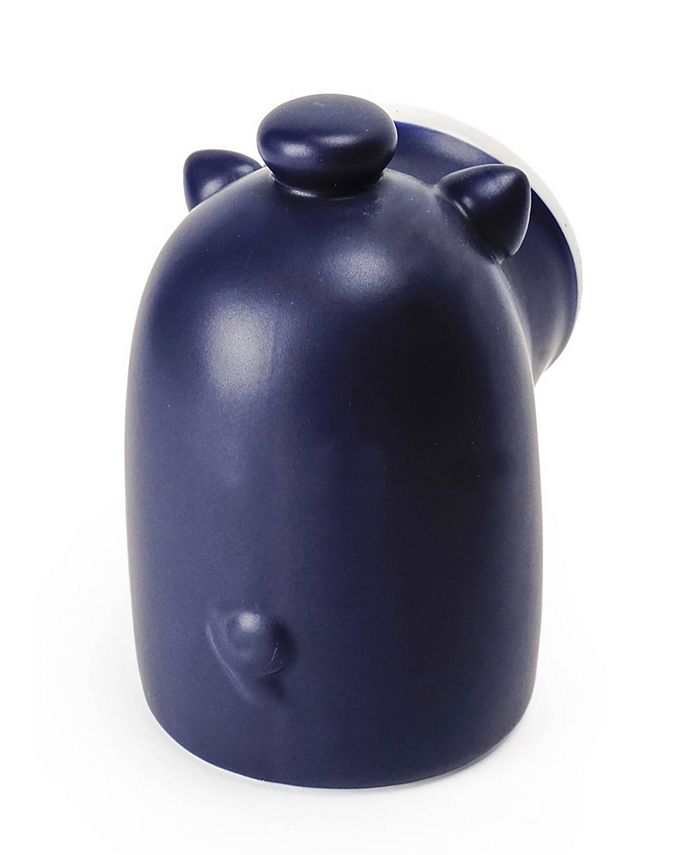 RSVP International Stoneware 2 Piece 6 Ounce Matte Blue Salt Pig and ...