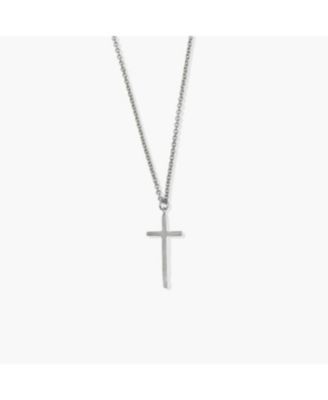 sanctuaire Silver Thin Long Cross Necklace - Macy's